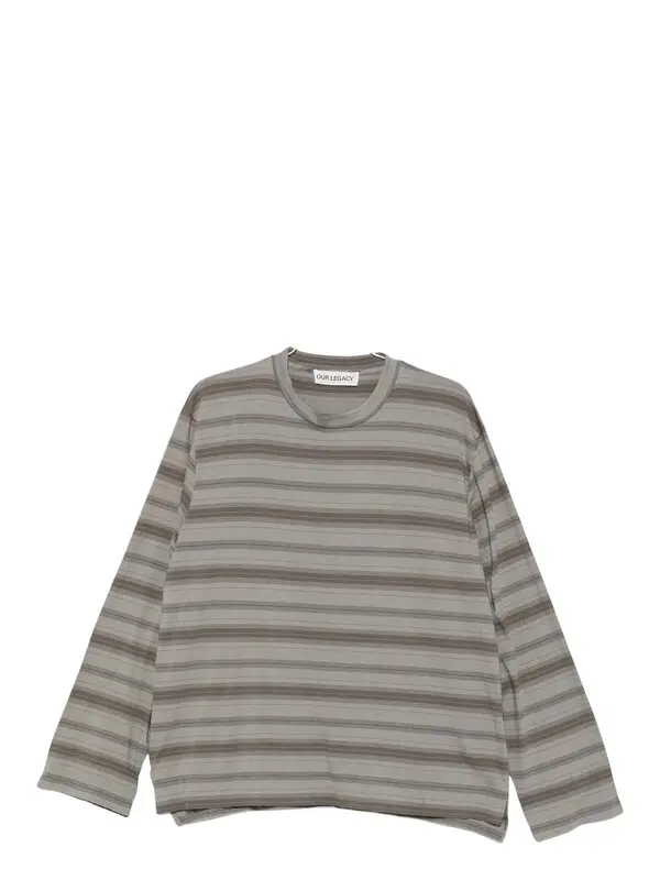 Our Legacy Sculpture Stripe Cotton T-shirt For - Beige