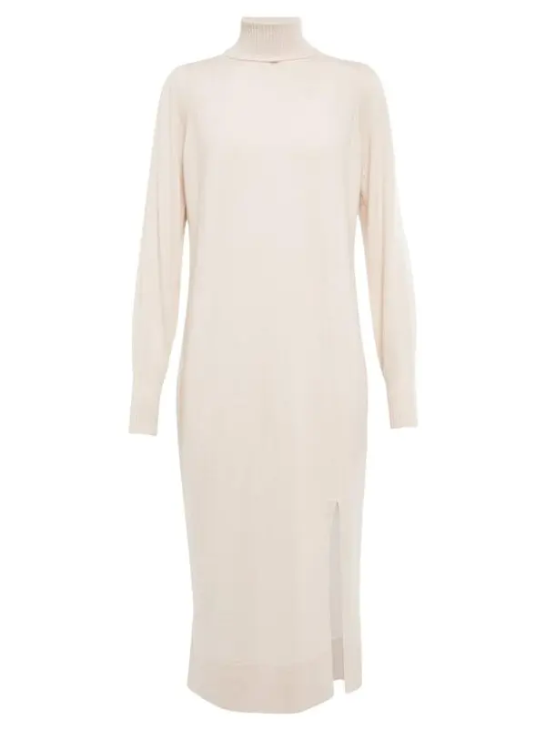 Jardin Des Orangers Wool And Cashmere Sweater Midi Dress - White