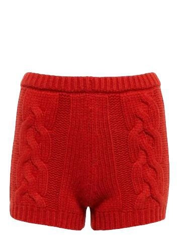 Magda Butrym Cable-knit Cashmere Shorts - Red