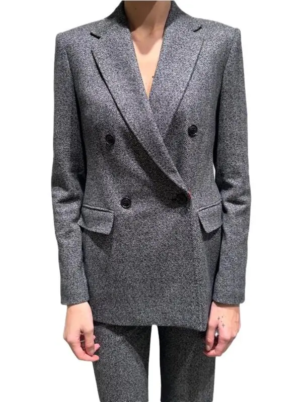 Max Mara Mstcresta Double-breasted Blazer - Gray