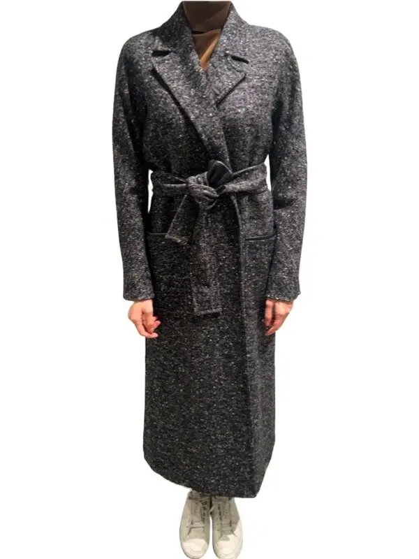 Max Mara Sequin-embellished Belted Coat - Black