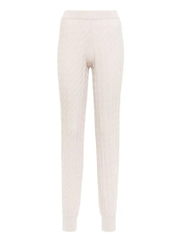 Jardin Des Orangers Cable-knit Cashmere Pants - White