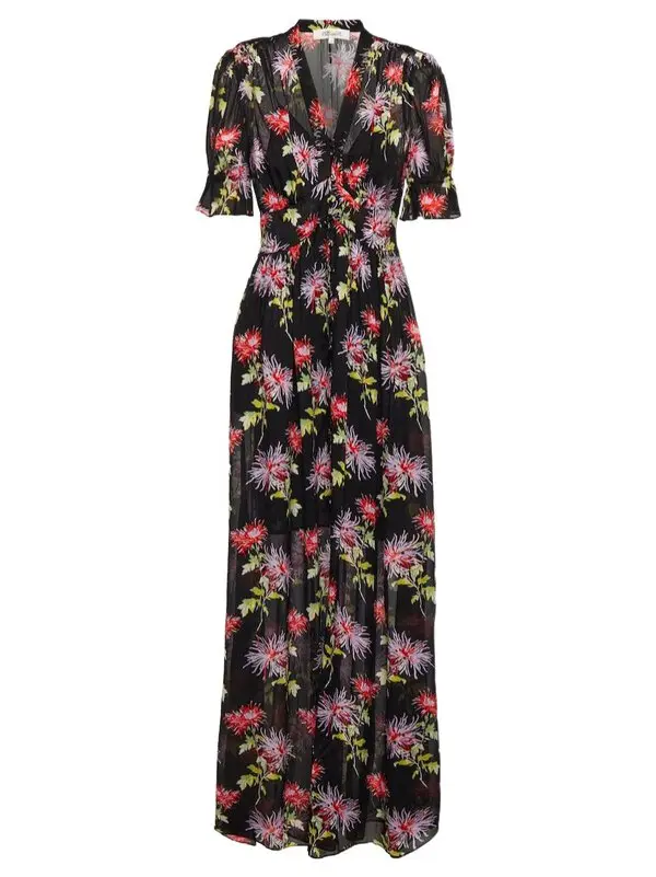 Diane Von Furstenberg Erica Floral Maxi Dress - Black