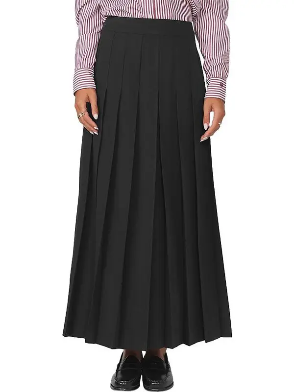 POINT Pleated Front Maxi Skirt - Black