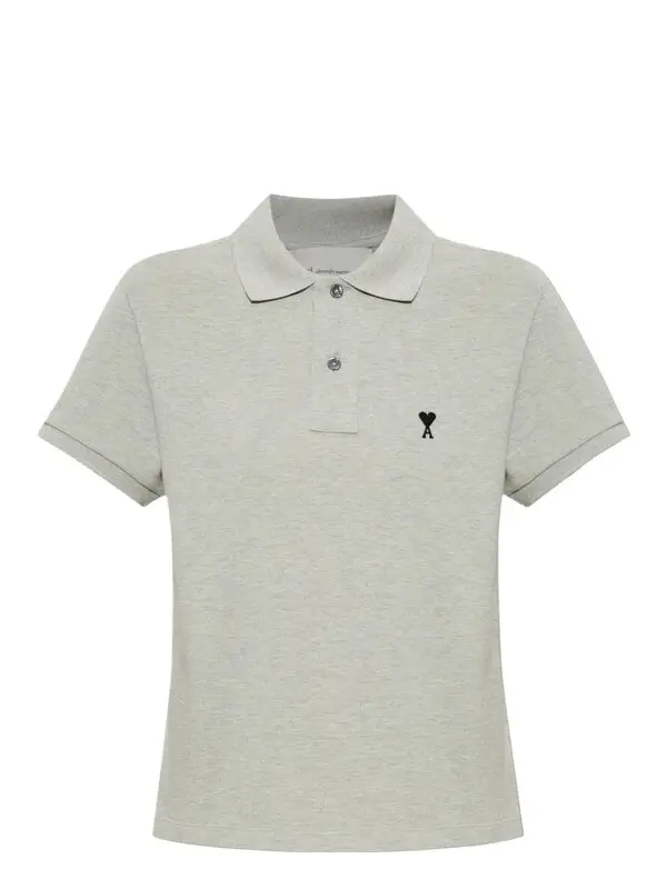 AMI Paris De Coeur Polo Shirt - Grey
