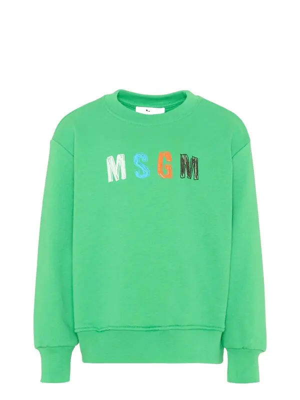 MSGM Crewneck Graphic Sweatshirt - Green