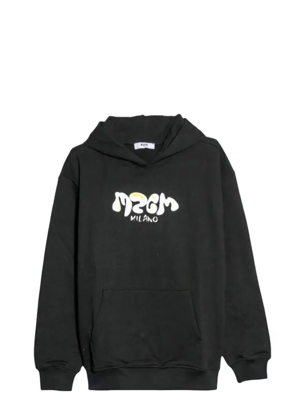 MSGM Hooded Logo Sweatshirt - Black