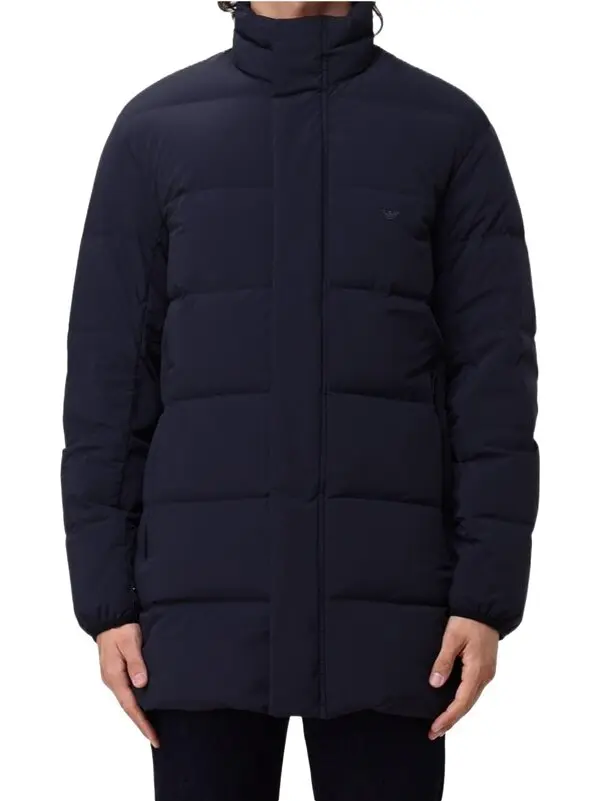 Emporio Armani Long-sleeve Stand-collar Down Jacket - Black