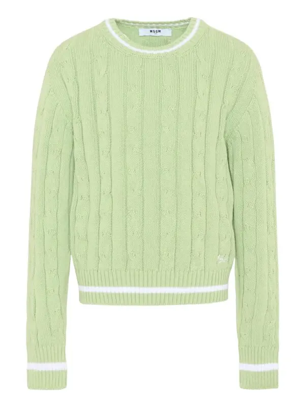 MSGM Long-sleeved Knitted Pullover - Green