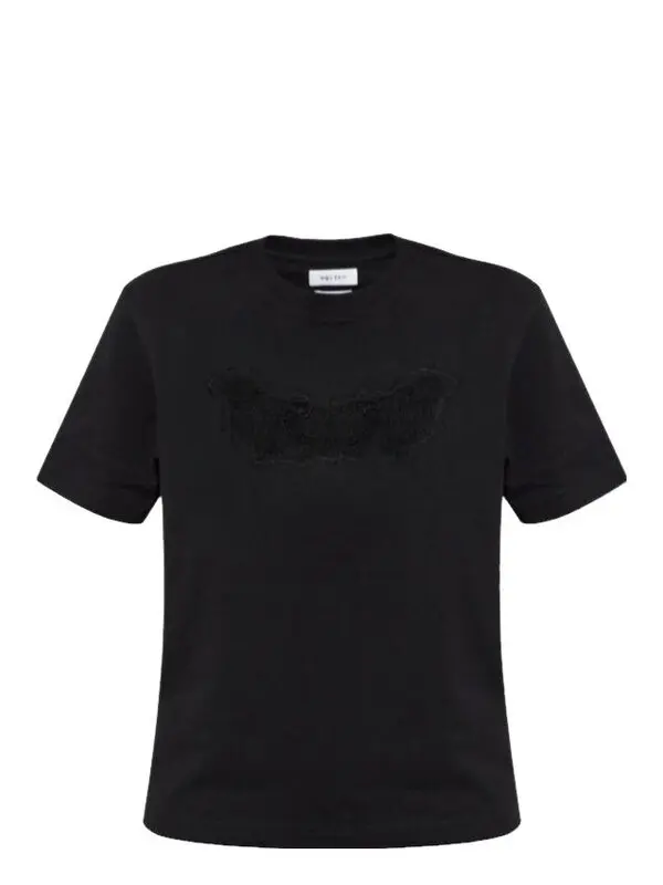 Alexander McQueen Lace Panel Oversized T-shirt - Black
