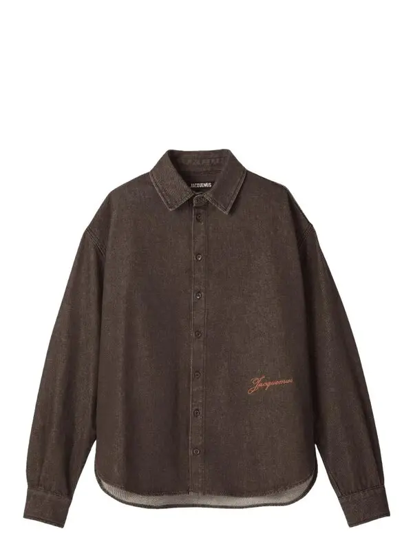 Jacquemus Logo Cotton Shirt - Brown
