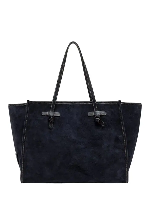 GIANNI CHIARINI Marcella Suede Calfskin Shoulder Bag - Blue