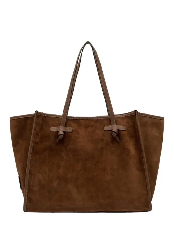GIANNI CHIARINI Marcella Suede Calfskin Shoulder Bag - Hazel