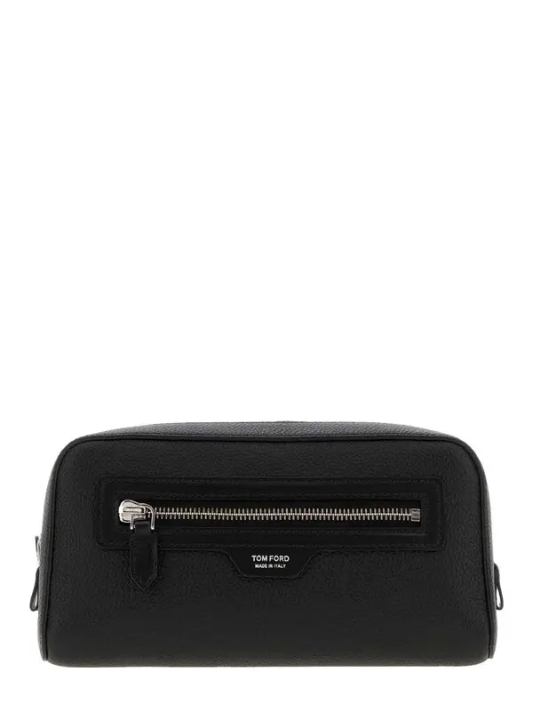 TOM FORD Utility Calfskin Beauty Case With Zip Closure - Black