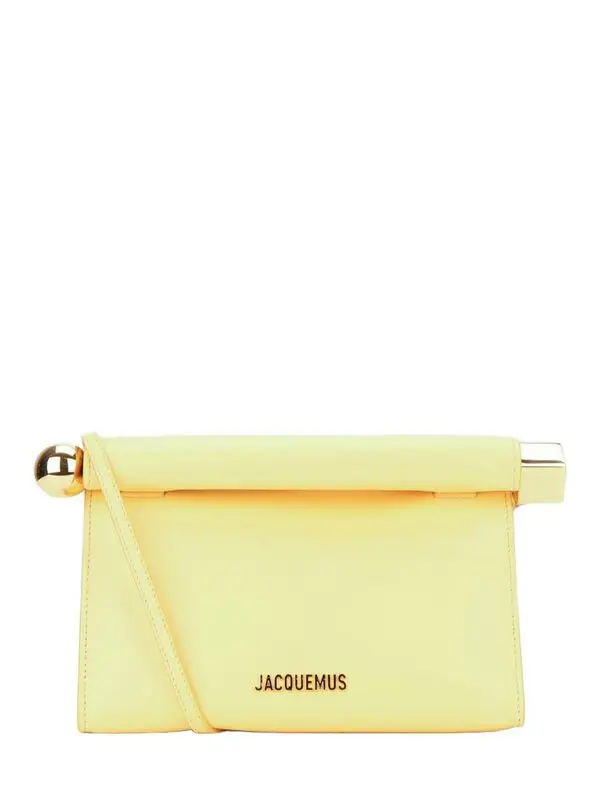 Jacquemus Rond Carré Leather Mini Handbag With Removable Shoulder Strap - Yellow