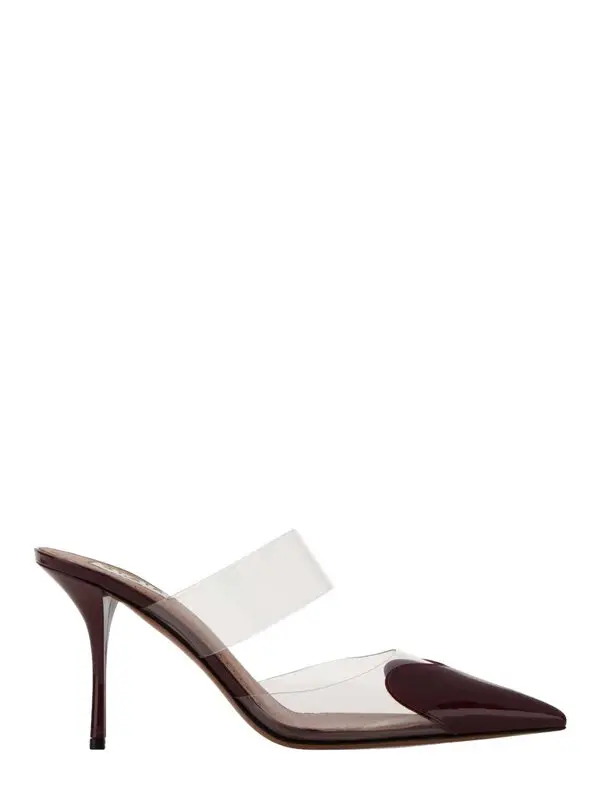 Alaïa Le Cœur Patent Leather And Pvc Mules With High Stiletto Heel - Red