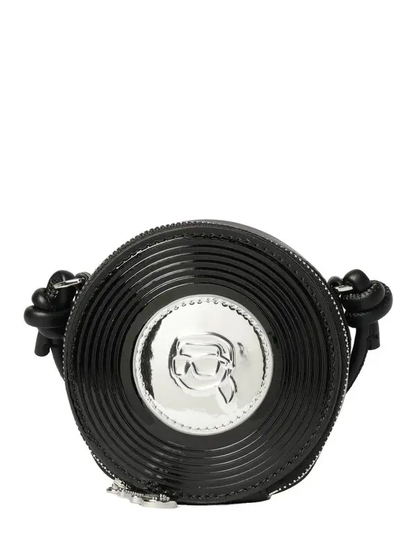 Karl Lagerfeld Mini Polyurethane Crossbody Bag With Bicolour Design - Black
