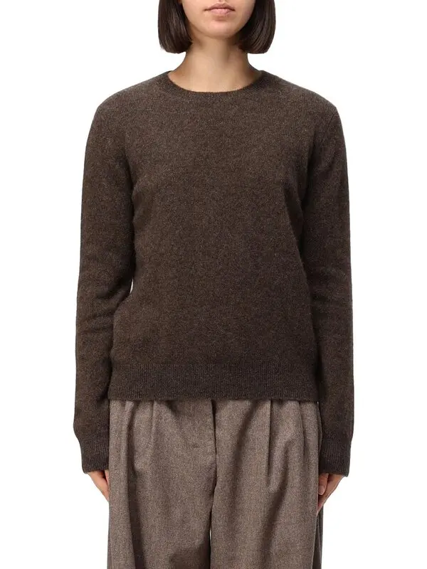 Max Mara Pure Yak Wool Crew-neck Jumper With Long Sleeves - Brown