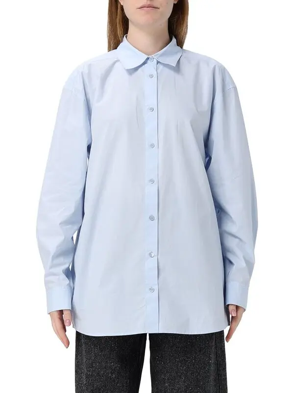 TOTEME Relaxed Fit Shirt In Cotton Poplin With Dropped Shoulders - Blue 1