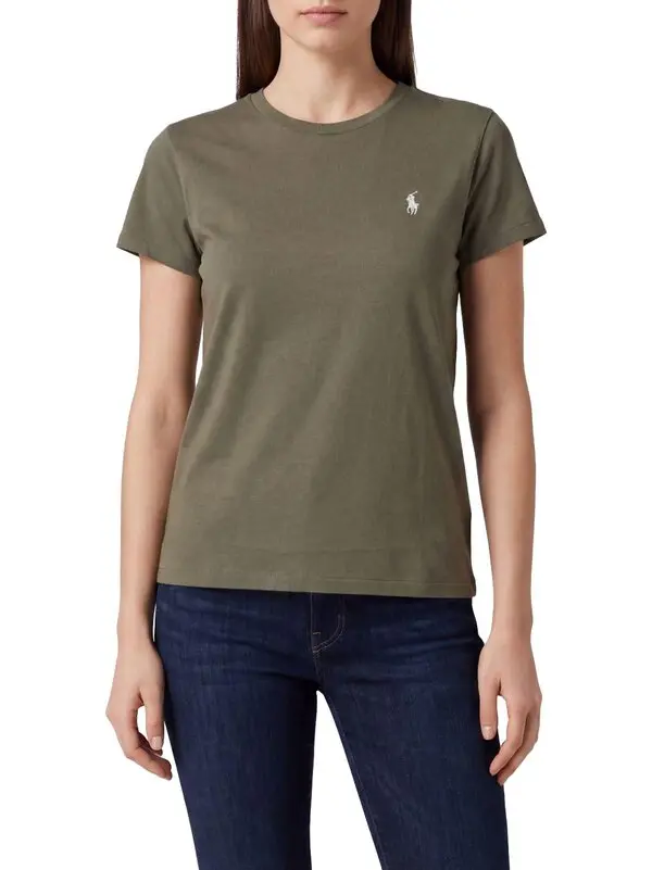 Polo Ralph Lauren Crewneck Cotton T-shirt With Contrast Pony Logo - Green