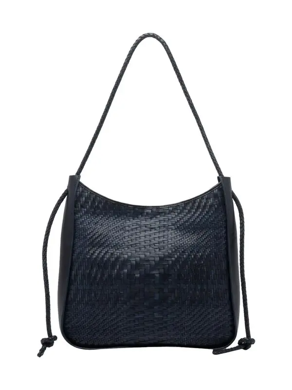 Dragon Diffusion Woven Leather Tote Bag With Single Handle - Blue