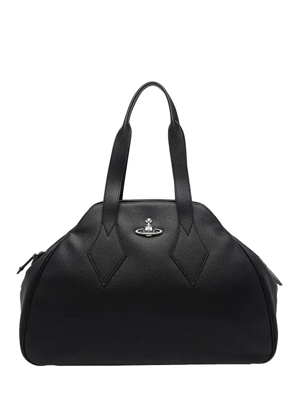 VIVIENNE WESTWOOD Large Yasmine Shoulder Bag With Monogram And Orb Logo - Black