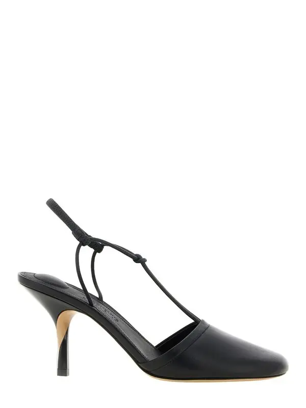 Jacquemus Pina Lamb Leather Slingback Pumps With Stiletto Heel - Black