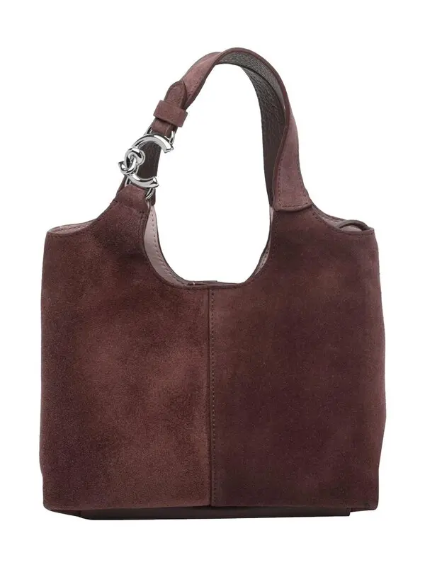 COCCINELLE C-easy Leather And Suede Mini Bag With Removable Inner Pouch - Red