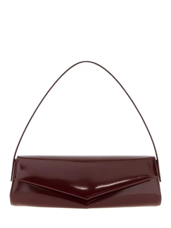 JIL SANDER Kante Brushed Calfskin Shoulder Bag With Flat Handle - Hazel
