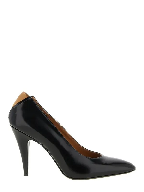 JIL SANDER Alma Leather Slingback Pumps With Cone Heel - Black