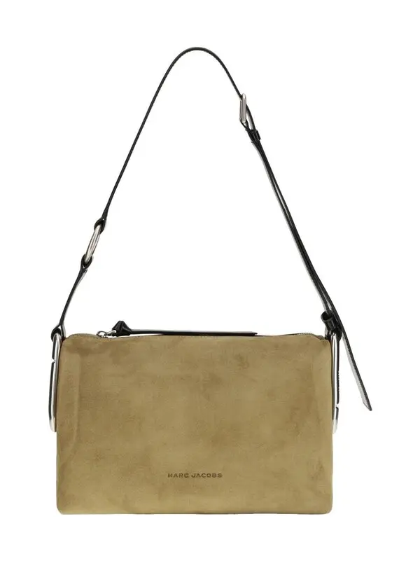 Marc Jacobs Suede Leather Shoulder Bag With Metallic Double J Logo - Walnut
