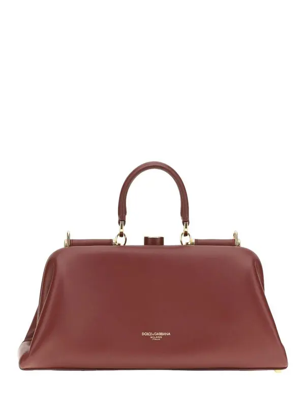 Dolce & Gabbana Grandma Nappa Leather Handbag With Tubular Handle - Wine