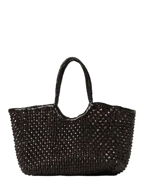 Dragon Diffusion Large Nantucket Tote Bag In Hand-woven Buffalo Leather - Burnt