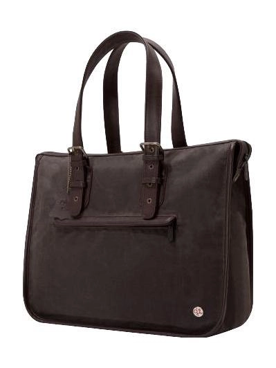 TOKEN Waxed Canvas Work Tote - Dark Brown