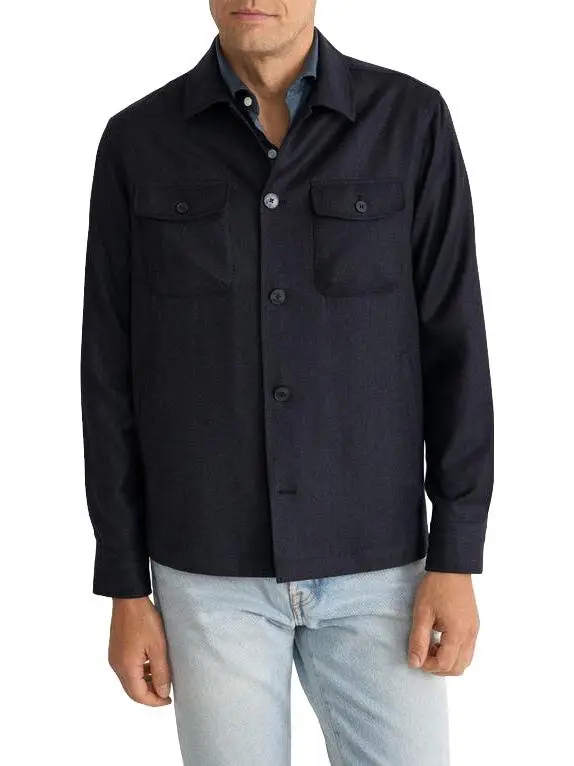 Eton Wool Overshirt - Navy