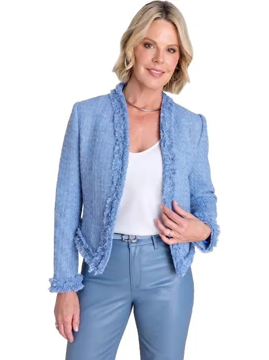 THE NOLI SHOP Florence Tweed Jacket - Coastal Blue