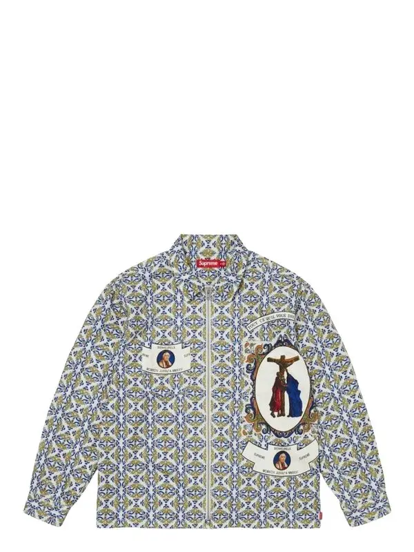 Supreme Fw26 Devotion Flannel Zip Up Shirt - White