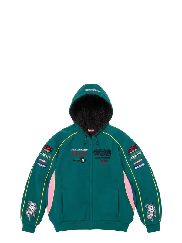 Supreme Fw26 Racing Lined Zip Up Hooded Sweatshirt - Teal