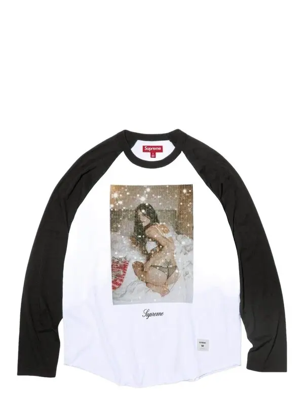 Supreme X Larry Clark Fw26 Sequin Raglan L/s T-shirt - Black