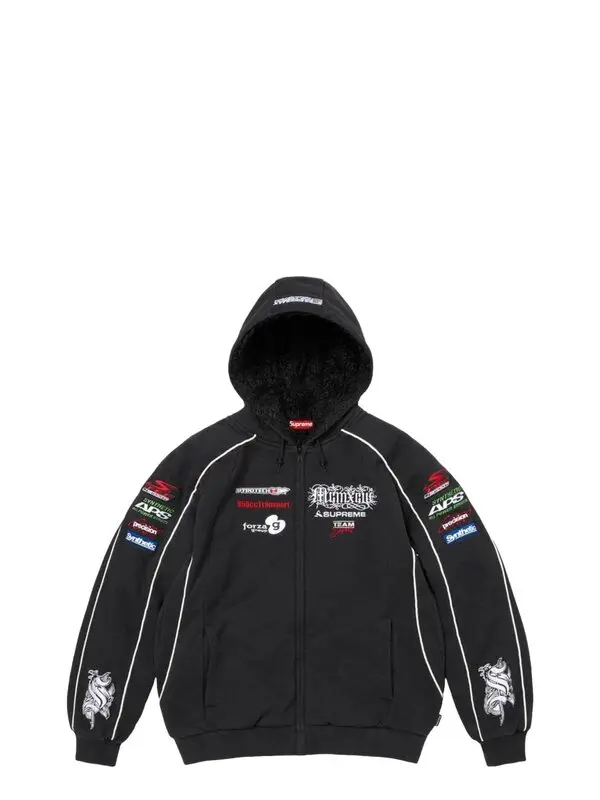 Supreme Fw26 Racing Lined Zip Up Hooded Sweatshirt - Black
