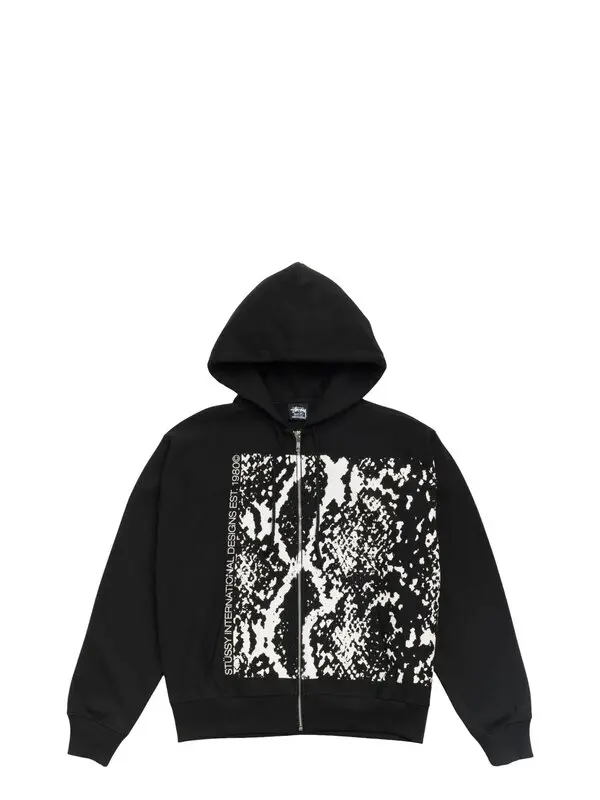 StÜssy Snakeskin Zip Hoodie - Black