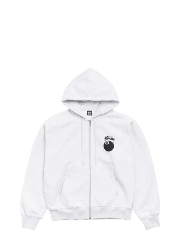 StÜssy 8 Ball Zip Hoodie - Ash Heather