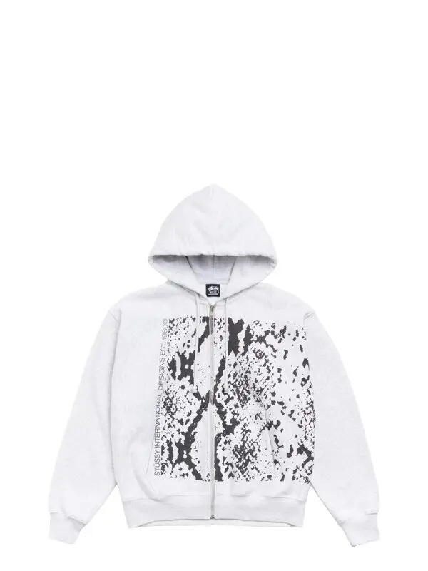 StÜssy Snakeskin Zip Hoodie - Ash Heather