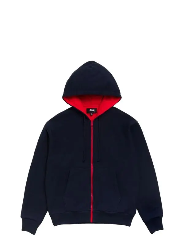 StÜssy Double Faced Zip Hoodie - Navy