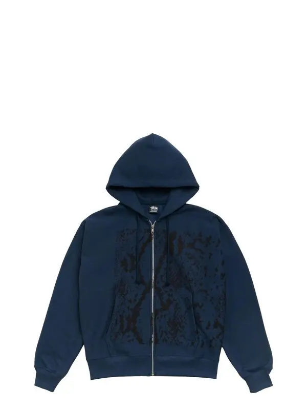 StÜssy Snakeskin Zip Hoodie - Navy