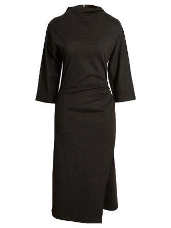 Peserico Midi Dress Dark Size Virgin Wool, Cotton, Polyamide - Brown