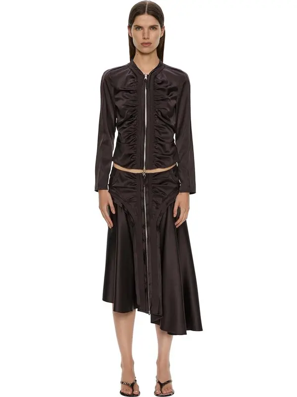 Christopher Esber Invert Silk Gwen Skirt - Molasses