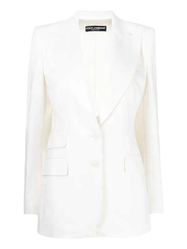 Dolce & Gabbana Dolce Gabbana Single-breasted Turlington Blazer - White