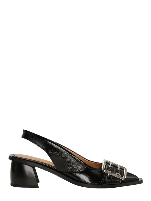 GANNI Buckle Slingback Pumps - Black