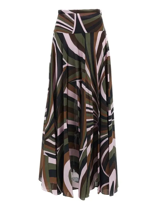 Emilio Pucci Gonna Lunga In Mussolina Di Cotone - Multicolore